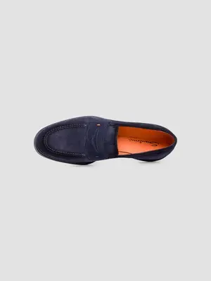 Santoni Easy Suede Penny Loafers