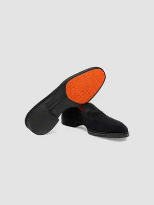 Santoni Easy Suede Penny Loafers