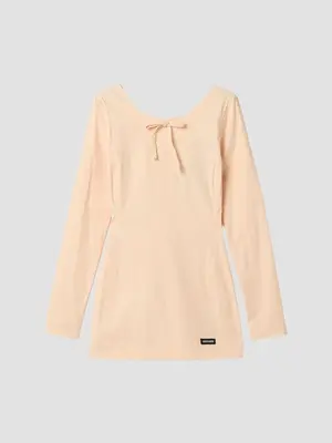 Miu Miu Stretch Poplin Mini Dress - Beige