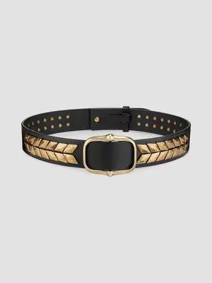 Isabel Marant Étoile Belja Studded Leather Belt - Black
