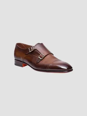 Santoni Adrian Monk-strap Leather Dress Shoes