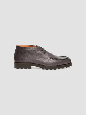 Santoni Rock Leather Chukka Boots - Grey
