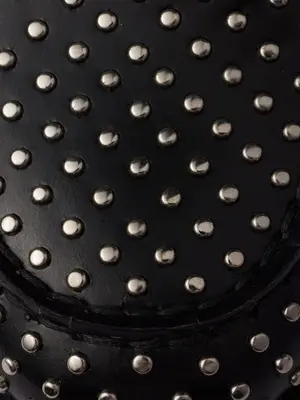 Prada Studded Brushed Leather Loafers