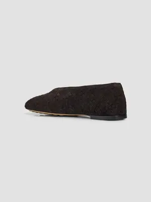 Bottega Veneta Rosa Intrecciato Suede Ballet Flats