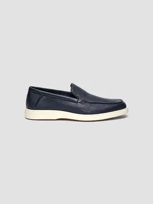 Santoni Detroit Tumbled Leather Loafers - Blue