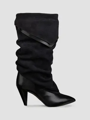 Isabel Marant Étoile Lezra 75mm Slouchy Leather Boots - Black