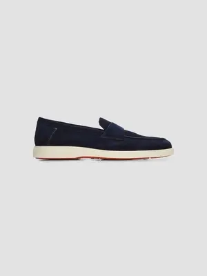 Santoni Revolve Suede Loafers - Blue
