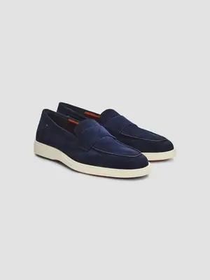 Santoni Revolve Suede Loafers - Blue