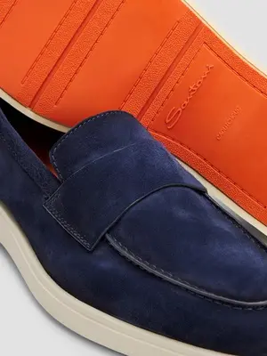 Santoni Revolve Suede Loafers - Blue