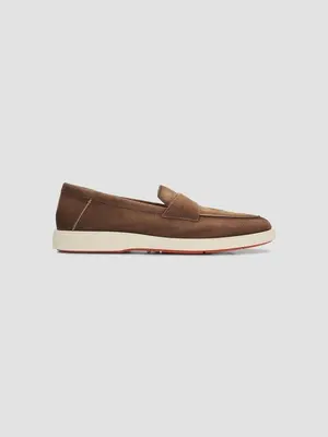 Santoni Revolve Suede Loafers - Brown