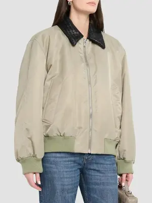 Bottega Veneta Intercciato Leather Collar Jacket