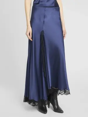 Isabel Marant Étoile Alexandra Silk Slip Maxi Skirt - Midnight