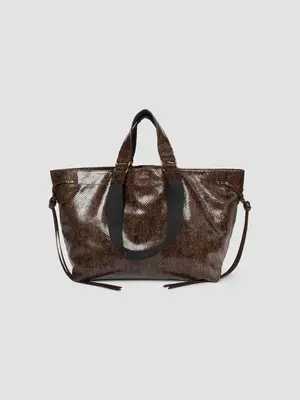 Isabel Marant Étoile Wardy Python-embossed Leather Tote Bag - Mocha
