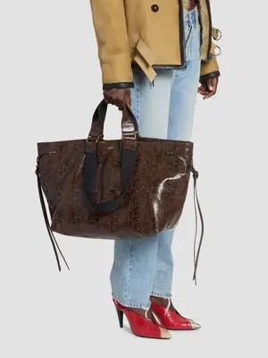 Isabel Marant Étoile Wardy Python-embossed Leather Tote Bag