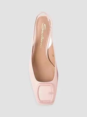 Santoni Lemon 50mm Buckle-detailed Leather Slingback Pumps