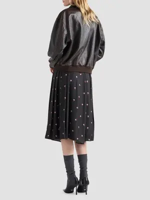 Prada Floral Print Washed Silk Dress - Black Multi