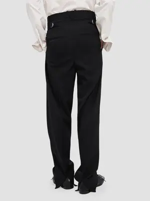 Bottega Veneta Split-back Wool Grain De Poudre Trousers