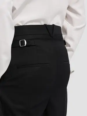 Bottega Veneta Split-back Wool Grain De Poudre Trousers