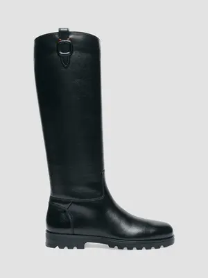 Santoni Bess Leather Knee-high Boots - Black