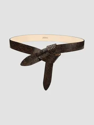 Isabel Marant Étoile Lecce Reversible Snake-embossed Leather Belt - Mocha