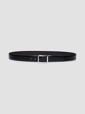 Santoni Leather 35mm Reversible Belt - Black