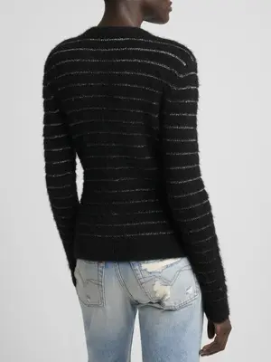 Isabel Marant Étoile Seona Metallic Stripe Full-zip Cardigan