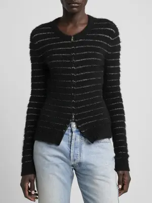 Isabel Marant Étoile Seona Metallic Stripe Full-zip Cardigan