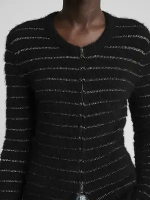 Isabel Marant Étoile Seona Metallic Stripe Full-zip Cardigan