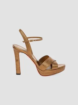 Santoni Laureen 100mm Leather Platform Sandals