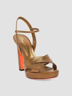 Santoni Laureen 100mm Leather Platform Sandals