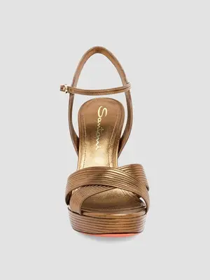 Santoni Laureen 100mm Leather Platform Sandals