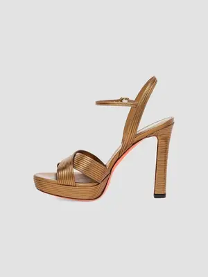Santoni Laureen 100mm Leather Platform Sandals