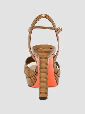 Santoni Laureen 100mm Leather Platform Sandals