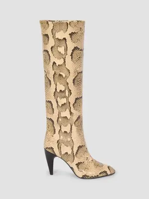 Isabel Marant Étoile Jany 90mm Snakeskin-embossed Leather Boots