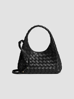 Bottega Veneta Baby Campana Intrecciato Top Handle Bag - Black