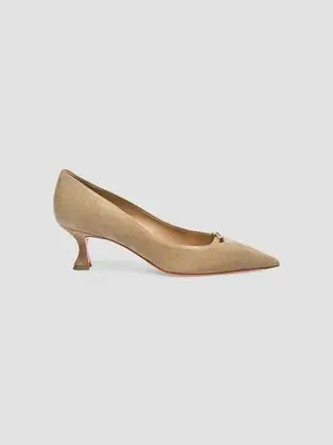 Santoni Sabine 55mm Suede Pumps - Beige