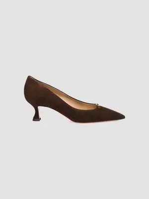 Santoni Sabine 55mm Suede Pumps - Brown