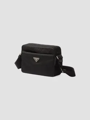 Prada Re-nylon And Saffiano Shoulder Bag - Black