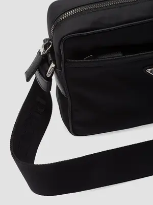 Prada Re-nylon And Saffiano Shoulder Bag - Black