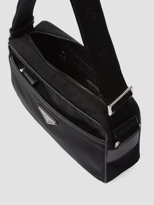 Prada Re-nylon And Saffiano Shoulder Bag - Black