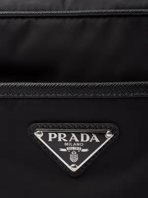 Prada Re-nylon And Saffiano Shoulder Bag - Black