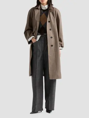 Prada Mouliné Wool Pants - Black