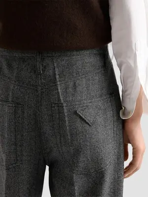 Prada Mouliné Wool Pants - Black