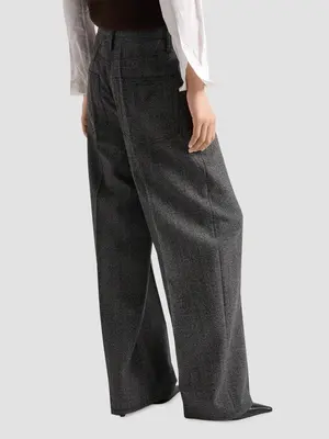 Prada Mouliné Wool Pants - Black