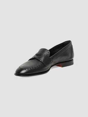 Santoni Marlene Leather Penny Loafers