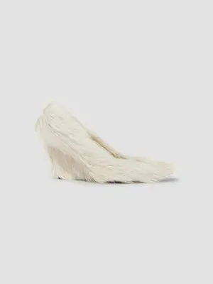 Bottega Veneta Scaletta 90mm Shearling Pumps - Moonlight