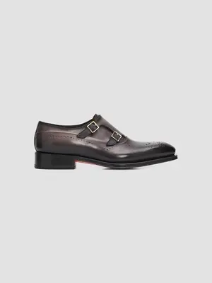 Santoni Kaj Monk-strap Leather Brogues