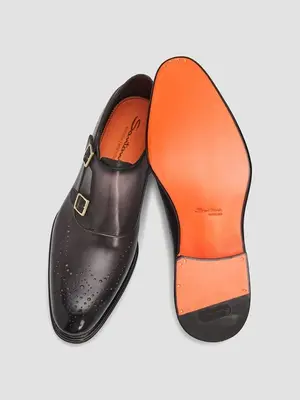 Santoni Kaj Monk-strap Leather Brogues