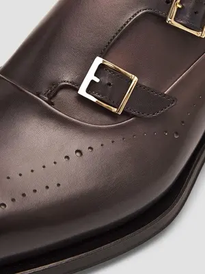 Santoni Kaj Monk-strap Leather Brogues