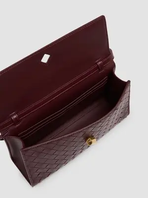 Bottega Veneta Andiamo Leather Clutch - Deep Mahogany